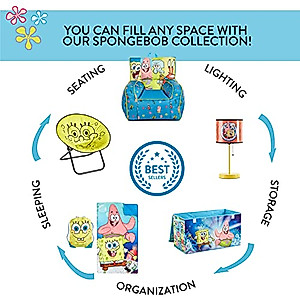 Idea Nuova Nickelodeon Spongebob Squarepants Toddler Nylon Bean Bag Chair with Piping & Top Carry Handle Large