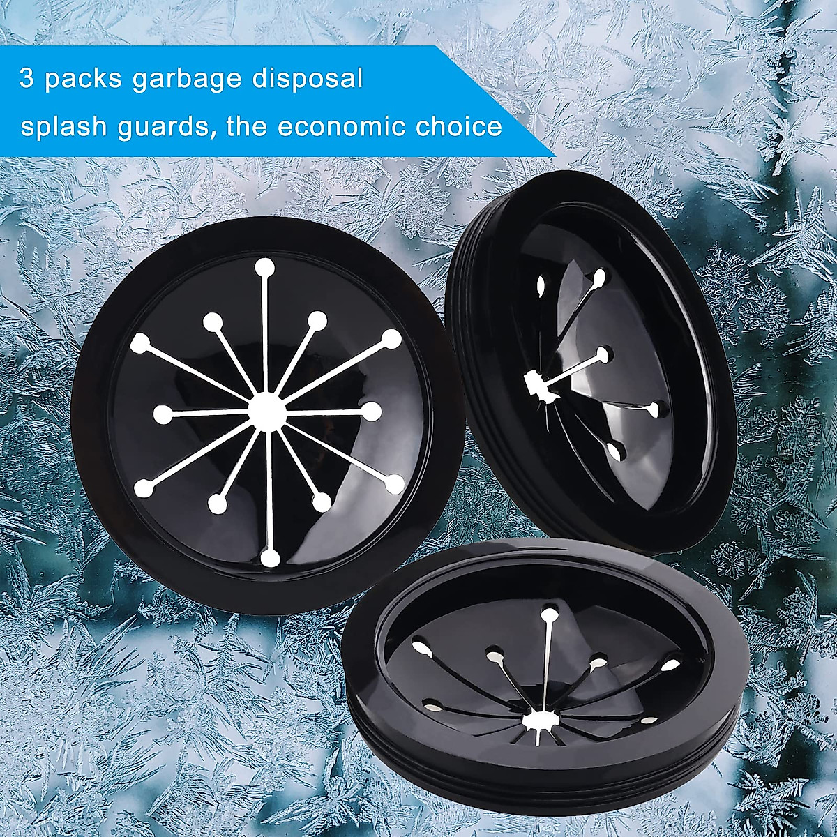 3 Packs Garbage Disposal Splash Guard Sink Baffle, 3-1/8 Inch Food Waste Disposer Accessories, Suitable for Waste King, Whirlaway and GE Models