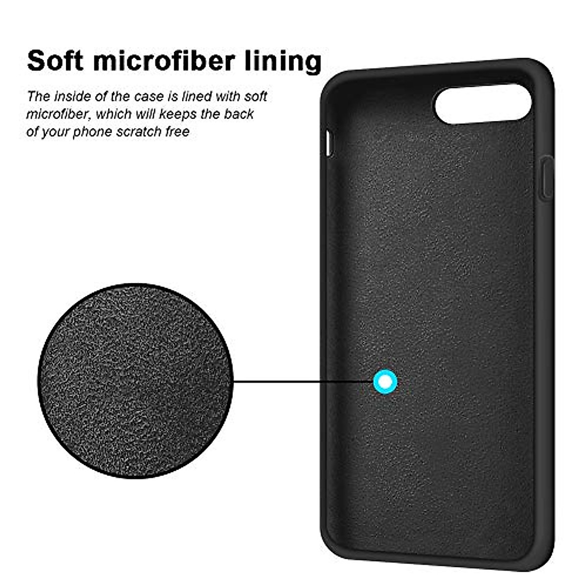 Anuck iPhone 8 Plus Case, iPhone 7 Plus Case, Soft Silicone Gel Rubber Bumper Case Microfiber Lining Hard Shell Shockproof Full-Body Protective Case Cover for iPhone 7 Plus /8 Plus 5.5" - T Black