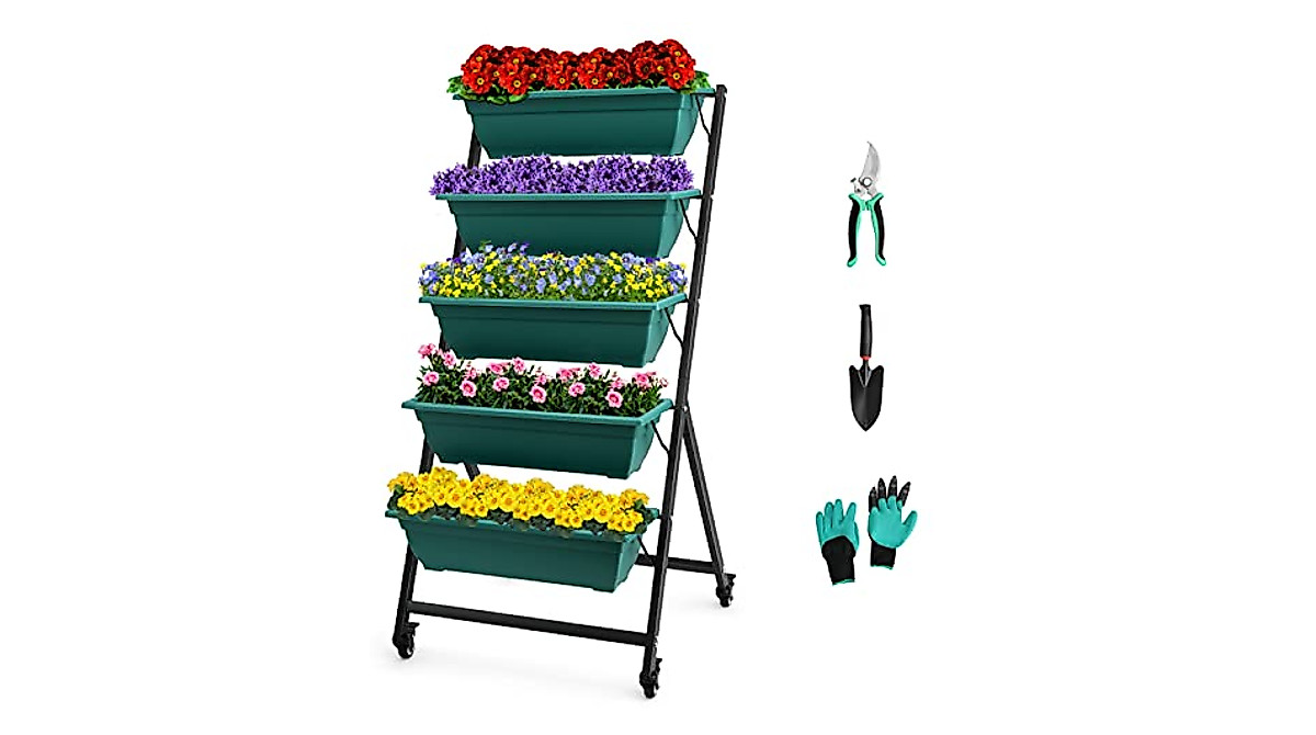 Grow Easy: EDOSTORY 4.5FT Vertical Garden Planter with Tools
