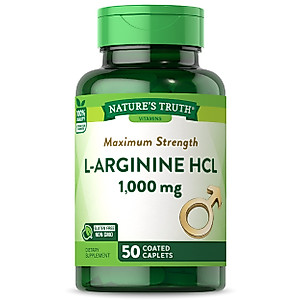 L-Arginine HCL 1000mg | 50 Caplets | Essential Amino Acid Supplement | Non-GMO & Gluten Free | by Nature's Truth
