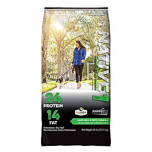 NATIVE Performance Dog Food | Lamb Meal and Rice Formula | No Filler or Bi-Products | Low to Normal Energy Level 1 | 40 Pound Bag