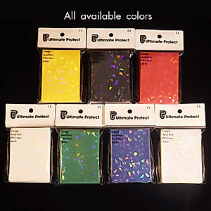 50PCS Premium GEM Laser Shinny Outer Matte Holographic Card Sleeves Holo Card Cover Standard Size Shiny Foil Trading Card Sleeve Kpop Photo Cards Protector 66x91mm Suitable in Binders (Blue)