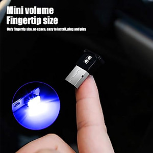 ZKFAR 4 PCS Car USB Multi-Function Ambient Light, DC 8-12V 3258-2SMD RGB High-Brightness Button-Adjustable Night Light, Type with Photosensitive Sensor, Suitable for Most Models (Blue)