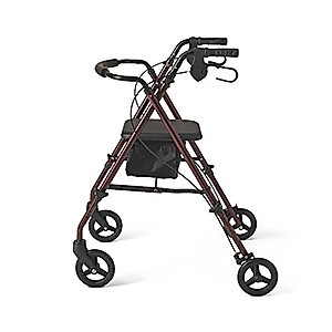 Medline Ultralight Rollator with 6" Wheels, Burgundy