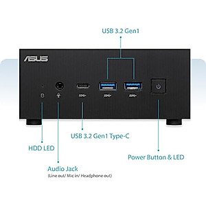 ASUS ExpertCenter Business Mini PC Desktop, AMD Ryzen 7 5800H Processor, 32GB RAM, 2TB SSD, HDMI, Display Port, RJ45, Wi-Fi 6, Windows 11 Pro, Black