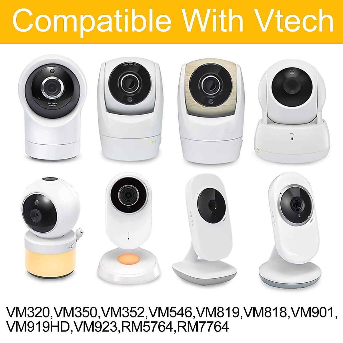 iTODOS Baby Monitor Floor Stand Holder Compatible with Vtech VM901/VM919/VM819/VM924/VM776/VM818 Baby Monitor,Keep Baby Away from Touching,Strong and Heavy Metal Materials,More Safety