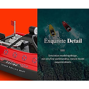 AUTO CARE WLtoys WL917 RC Boat for Pools and Lakes 2.4G High Speed Racing Boat 370 Carbon Brush Motor 16 km/h Model Electric Radio Remote Control Jet Boat Gifts(Red)