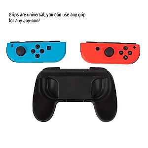 Orzly Grips for Nintendo Switch Joycon Controller Grips for Super Smash Brothers and Other Games. Party [4 Pack] Joy-Cons Grips with LED Light Edition - Patented Design