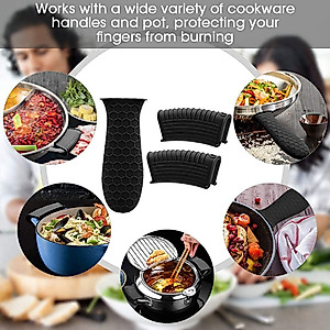 Trjgtas Silicone Hot Handle Holder Cover Set Assist Handle Sleeve Potholders Iron Skillets Handles Grip Covers