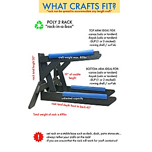 Storage Rack Solutions Outdoor or Indoor Kayak Rack, SUP Rack, Canoe Rack - Kayak Storage Rack (100% Recycled Plastic, 3 Rack (Holds 3 Crafts))