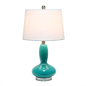Elegant Designs LT3315-TEL Contemporary Curved Glass Table Lamp, Teal