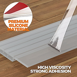 Holikme 2 Door Draft Stopper Under Door Draft Blocker Insulator Door Sweep Weather Stripping Noise Stopper Strong Adhesive, Transparent