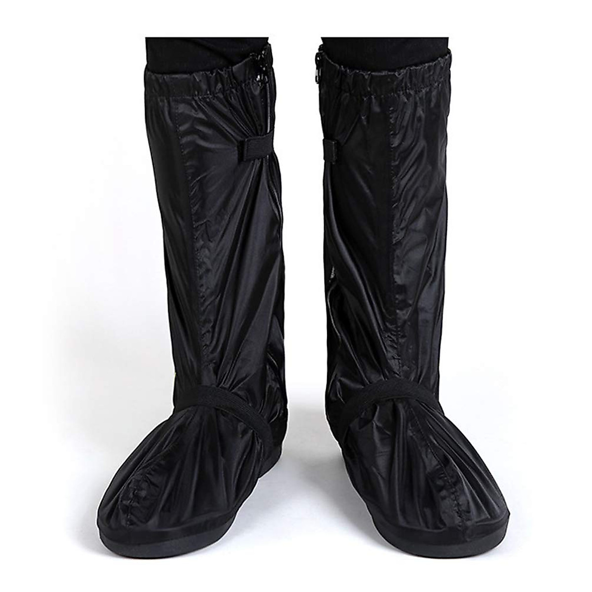 Garneck Waterproof Rain Boot Shoe CoverHigh Snow Rain Boot Cover with Reflector for Men Women Outdoor Cycling Walking Hiking L (Black)