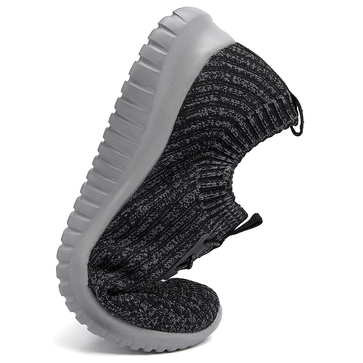 konhill Women's Comfortable Walking Shoes - Tennis Athletic Casual Slip on Sneakers 7 US Dark Grey/Grey,37.5