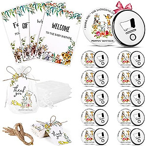 24 PCS Bottle Opener Jungle Safari Baby Shower Favors for Guests Baby Shower Party Favors Decorations and Souvenirs with Table Sign Organza Bags Thank You Tags for Theme Party Favors