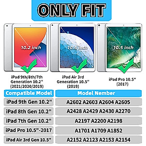 RTOBX Kids Case for iPad 10.2 & 10.5, iPad 9th/8th/7th Generation 10.2" 2021 2020 2019 Case with Screen Protector, iPad Air 3rd Gen/Pro 10.5 inch Protective Cover with Handle Stand, Blue