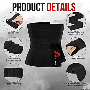 Avanzade 5 meter Waist Wrap for Stomach Plus Size Women – Trainer Tummy Control Snatch Me Up Bandage Weight Loss - (one fit all(XL,XXL,XXXL)) Black, Meter(XL,XXL,XXXL) (wt)