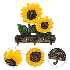 1 Pc Sunflower Hook Practical Hat Hook Bathrobe Hook Wrought Iron Wall Hook Wrought Iron Hook Key Ring Hook Household Mask Hook Wall Decoration Hook Exquisite Hook Hanger
