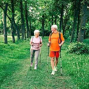 2 Pcs Trekking Poles,Aluminum Lightweight Collapsible Hiking Poles for Women,Walking Sticks for Hiking Carbon Fiber(Black)