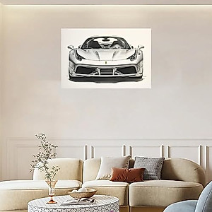 Car Poster Ferrari F40 Supercar Posters Racing Car Canvas Wall Art For Boy's Bedroom SuperCar Wall Decor Unframe-style 18x12inch(45x30cm)