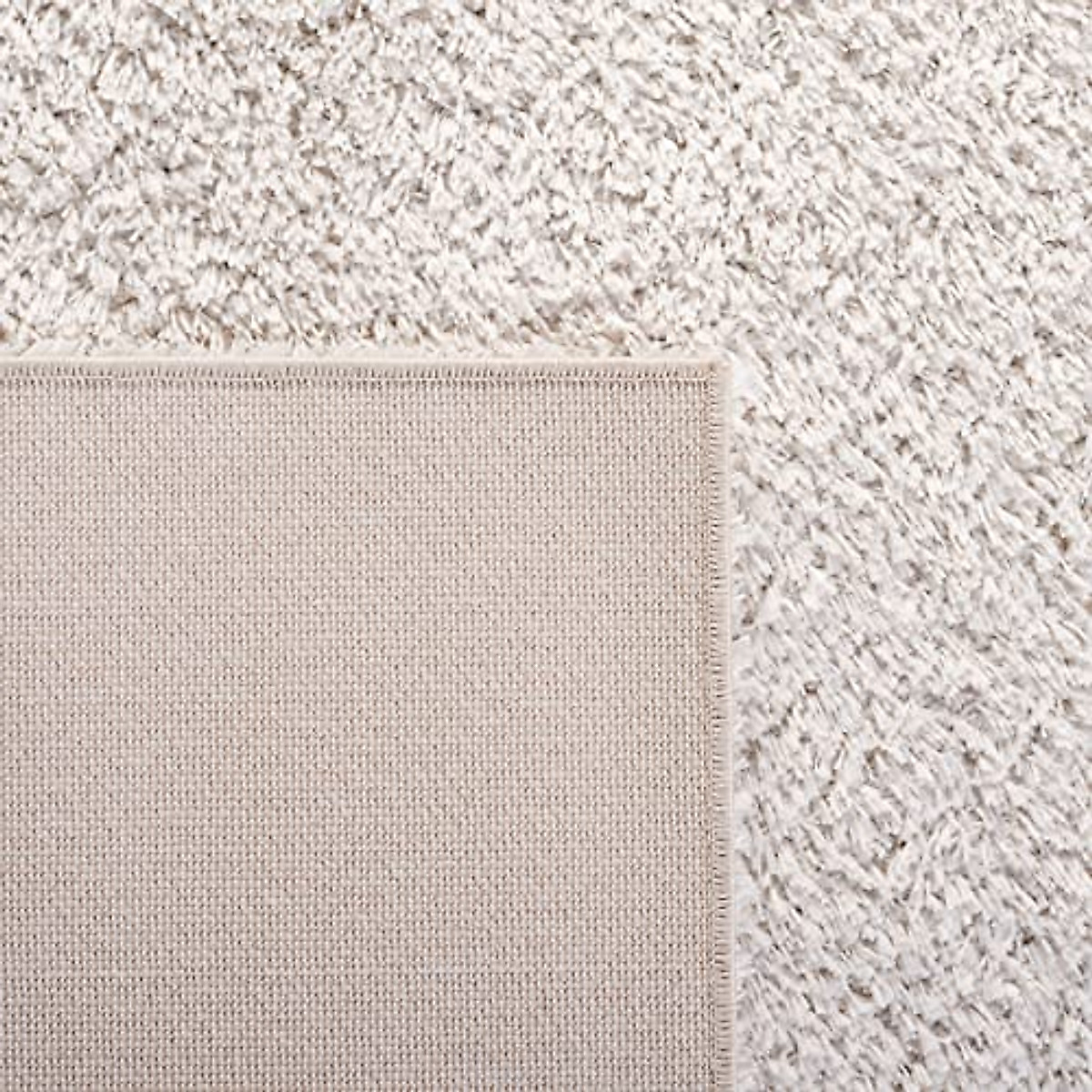 Safavieh Tahoe Shag Collection 8' x 10' Silver THO670G Solid Non-Shedding 1.2-inch Thick Area Rug