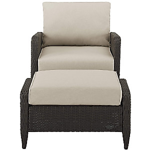 Crosley Furniture Kiawah 2-Piece Outdoor Chair Set, Wicker Patio Chairs for Conversation, Porch, Deck, Blue