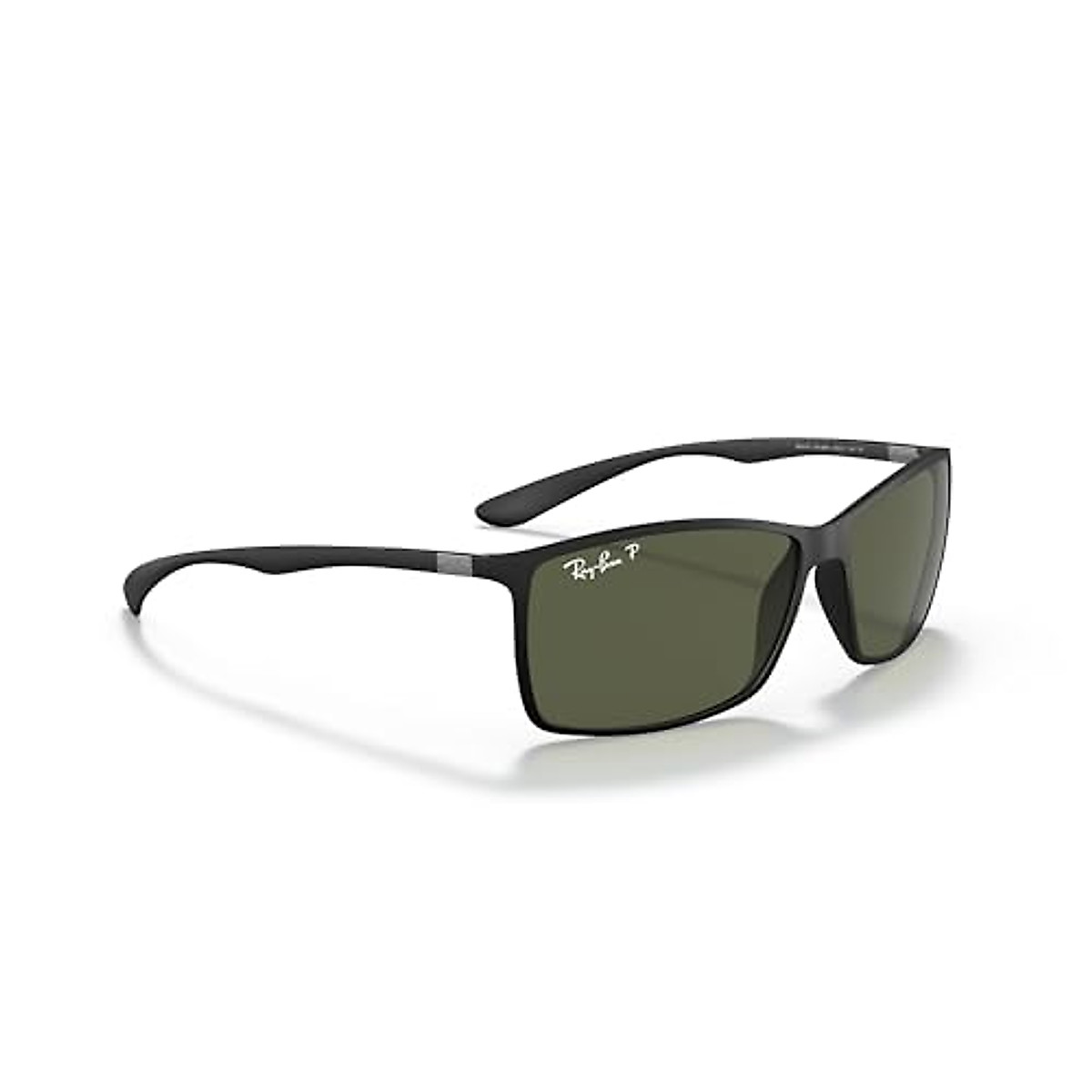 Ray-Ban Men's RB4179 Liteforce Square Sunglasses, Matte Black/Polarized Green, 62 mm + 1