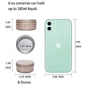 LIYAR 6 Oz Aluminum Metal Tin 18 Pack Can Tins Empty Screw Top Spice Tins Aluminum Containers with Lids(Frosted Gold)