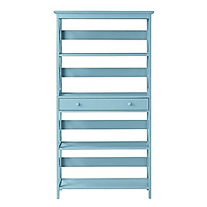Convenience Concepts Oxford 5 Tier Bookcase with Drawer, Sea Foam