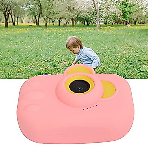 Digital Video Kids Camera Portable 12MP External Silicone Design Kids Camera Dual Front Rear Lens Children Outdoor (Pink)