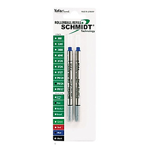 SCHMIDT P8126 Short Capless Rollerball Refill Fine Point 0.6mm, Blue, 2 Pack Blister (SC58120)