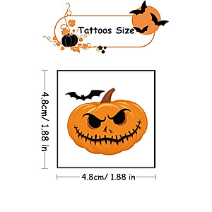 240 PCS Halloween Temporary Tattoos for Kids, Safety Waterproof Bulk Tattoos Stickers, Halloween Prizes Assorted Gifts, Best Choice for Halloween Party Favors, 60 Different Designs Pumpkin Witch Skull