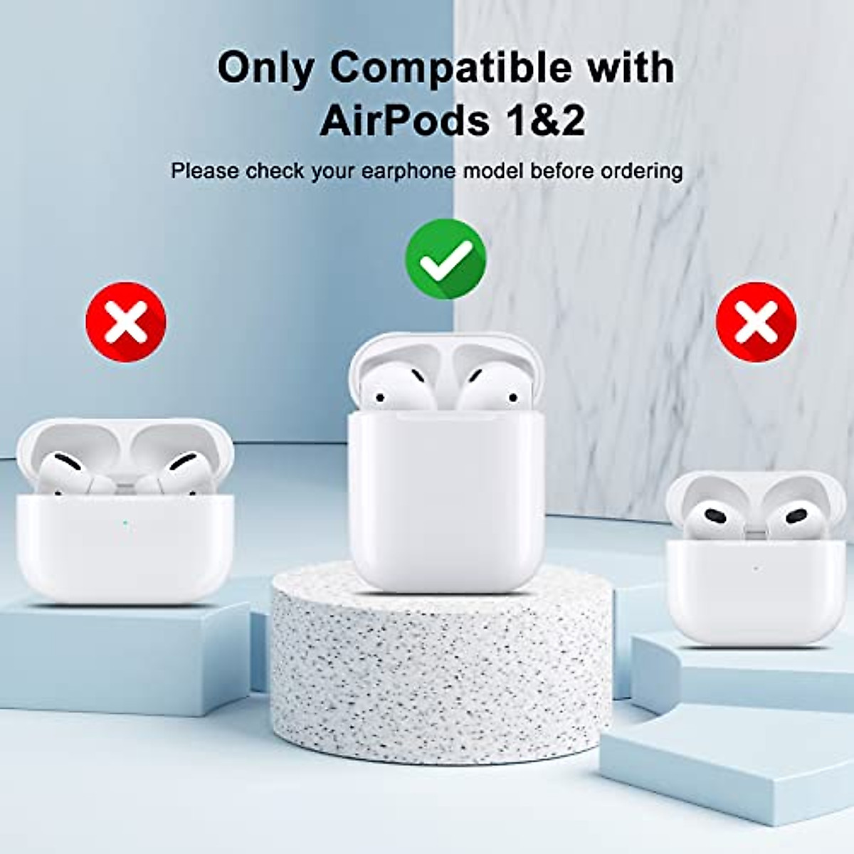 AIIEKZ Compatible with AirPods Case Cover, Soft Silicone Case with Gold Heart Pattern for AirPods 2&1 Generation Case with Cute Daisy Keychain for Girls Women (White)