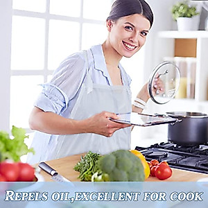 3 Pieces Heavy Duty Transparent PVC Waterproof Aprons Unisex 47 Inches Clear Plastic Aprons Vinyl Aprons for Dishwashing Cooking Grooming Cleaning Butcher Work