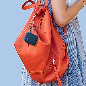 ATUAT AirPods Case Cover, Full Protective Silicone Skin Dust-Proof Designed for Apple AirPods 1st 2nd Generation with Keychain, Front LED Visible, Midnight Blue