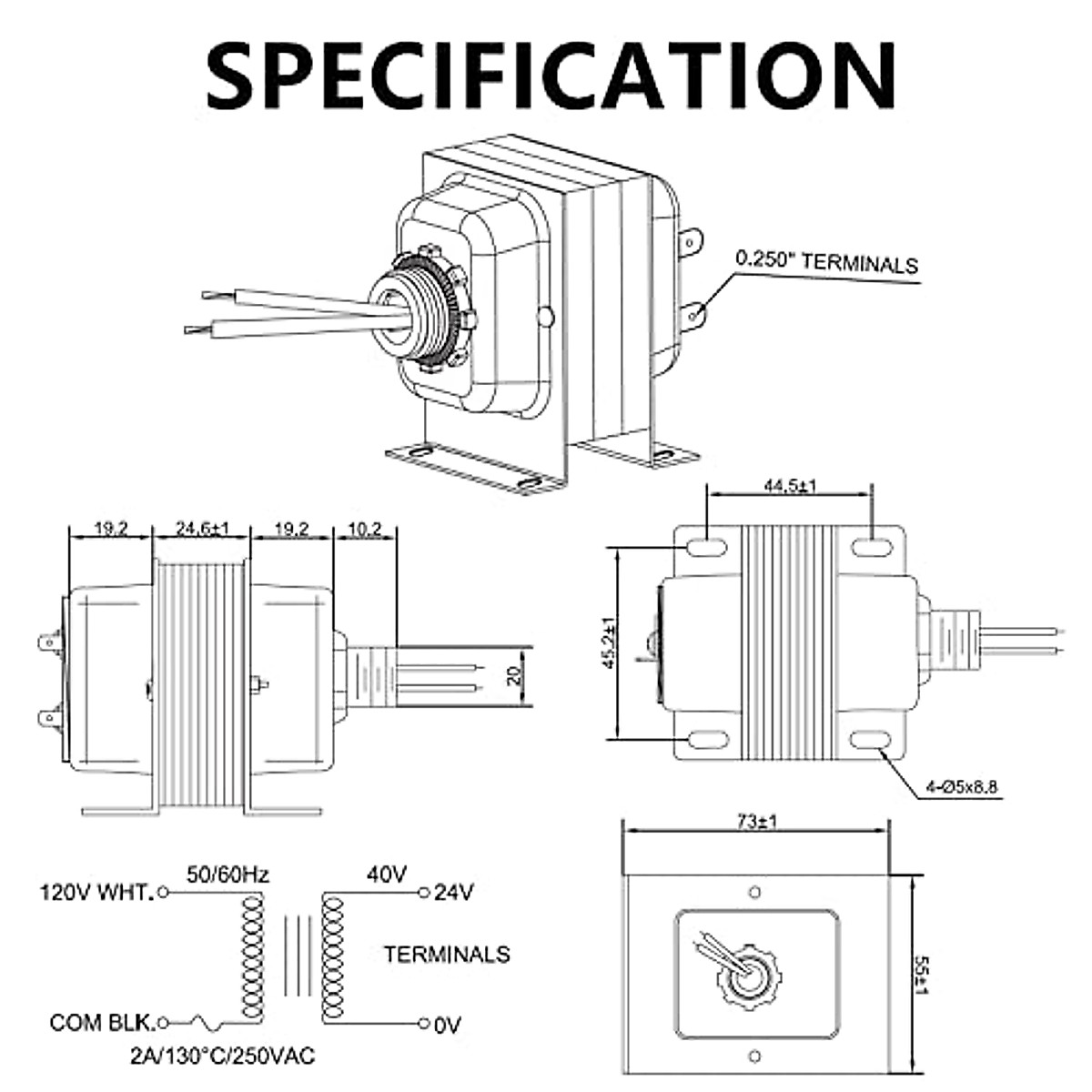 EPLZON 24V 40VA Thermostat and Doorbell Transformer, All Versions of Ring Doorbell