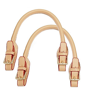 2pcs Synthetic Leather Genuine Replacement Interchangeable Shoulder Strap for Handbags Purse Bags - Beige - 17 Inch