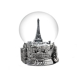 Paris France Eiffel Tower Musical Snow Globe 100mm - Plays"La Vie En Rose"
