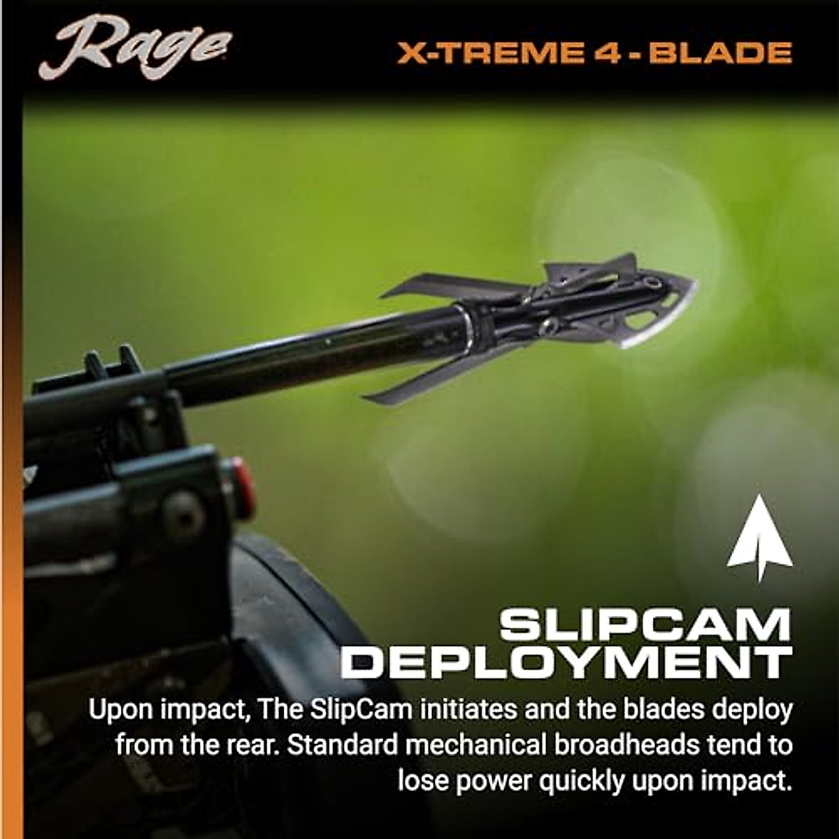 Rage Extreme 4 Blade Arrow Archery Broadhead, 100 Grain - 2 Pack