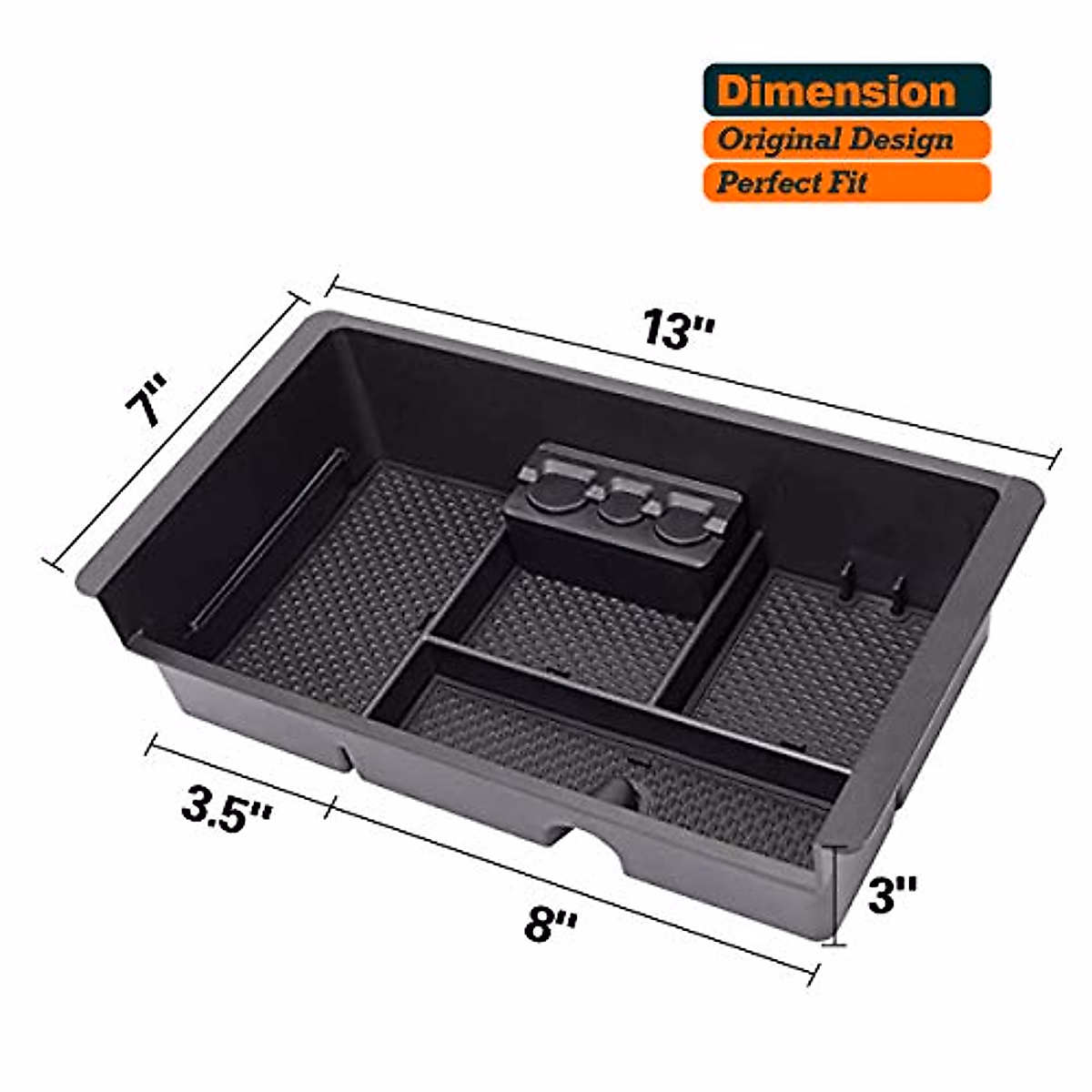 Center Console Organizer Fit for 2015-2020 Chevy Tahoe/Suburban/GMC Yukon|2014-2018 Chevrolet Silverado/GMC Sierra 1500, 2500/3500HD(2015-2019), Armrest Storage Box Tray with Coin Holder, 22817343…