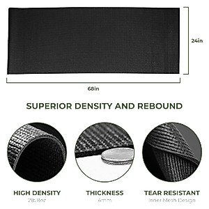 Sunshine Yoga 10-Pack Explore Yoga Mat, 68" x 24" Exercise Mat, 4mm Thick Non Slip Workout Mat, Anti-Tear Gym Mat, Bulk Yoga Mats for Schools or Studios, Black