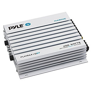 4 x Kicker 6.5" Marine Boat Coaxial White Speakers Combo Bundle With Pyle Elite Series 400 Watt 4-Channel Marine Car Bluetooth Amplifier and 8 Gauge Total Amplifier Installation Wiring Kit