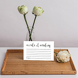 50 Words of Wisdom Advice Cards, Blank Advice Cards, Guest Book Alternative for Graduation, Bridal or Baby Shower Party Games, Boy or Girl Baby Predictions.4" x 6"