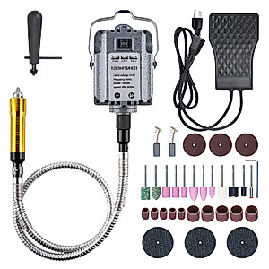 lesolar 1000W Flex Shaft Rotary Tool Kit, 30000RPM Electric Flex Shaft Hanging Grinder Carver Support Forward & Reverse Rotation, High Speed Hanging Grinding Machine with Variable Speed Foot Switch