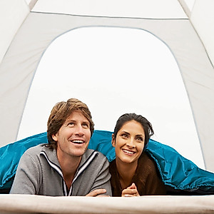 Double Sleeping Bag for Adults, 2 Person Sleeping Bag with Pillows for Camping Backpacking Hiking, XL Queen Size Two Person Sleeping Bag for Cold Weather & Warm (Blue-Polyester, Queen Size XL)