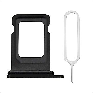 MMOBIEL SIM Card Tray Compatible with iPhone 12 Mini – SIM Slot Tray Holder – SIM Holder Replacement – Incl. SIM Card Removal Tool and Waterproof Rubber Seal Ring - Black