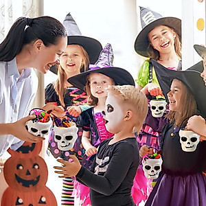 384PCS Halloween Party Favor Bulk for Kids, 48PACK Prefilled Ghost Cauldrons with 6 Halloween Toys inside, Halloween Goodie Bag Fillers, Halloween Prizes Gifts Miniatures for Kids,Trick or Treat