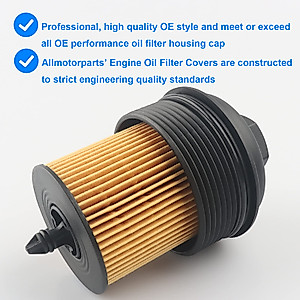 Oil Filter and Cap Assembly, Replace 12605565, PF458G Compatible with Buick Chevy GMC Polaris Ponitac Saturn - LaCrosse Regal Cavalier Cobalt Equinox HHR Malibu Terrain Slingshot G6 Ion Sky Vue, More