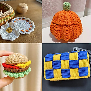 Electric Blue Yarn for Crocheting and Knitting Cotton Crochet Knitting Yarn for Beginners with Easy-to-See Stitches Cotton-Nylon Blend Easy Yarn for Beginners Crochet Kit(3x50g)